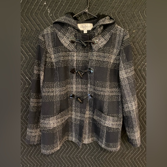 Linea Donatella | Jackets & Coats | Linea Donatella Black And Gray Pea ...